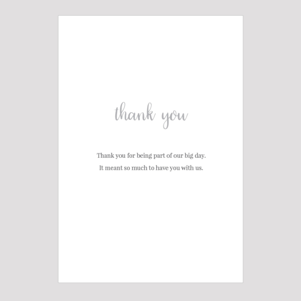 Clear & Simple, wedding thank you card by Cedar Tree Ireland