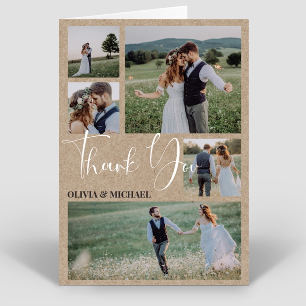 Rustic Montage Wedding Thank You Card By Cedar Tree Rustic Montage Wedding Thank You Card By Cedar Tree