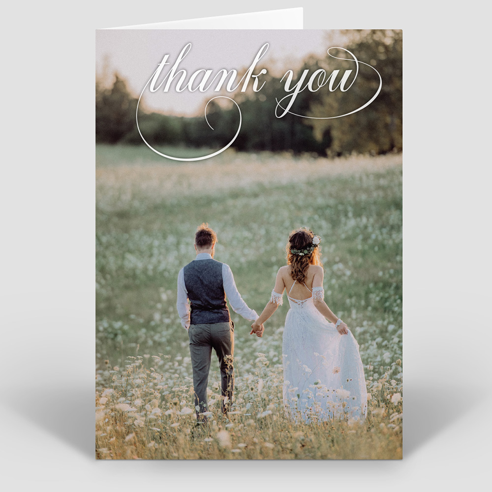 Wedding Thank You Cards by Cedar Tree - Romantic Script.