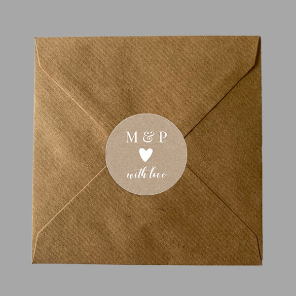 Paper Heart, envelope sticker for your wedding thank you cards