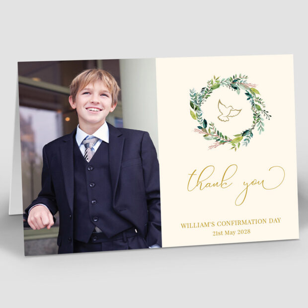 Confirmation Wreath, Confirmation thank you card.